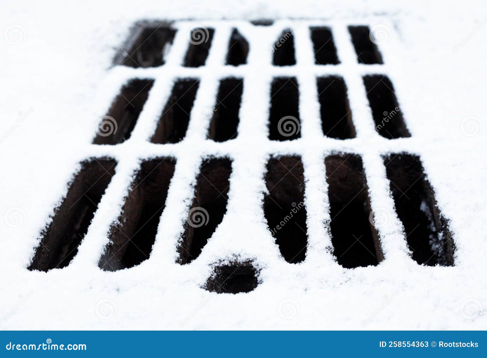 Drain Grate Covered with Snow Stock Image - Image of access, freeze ...