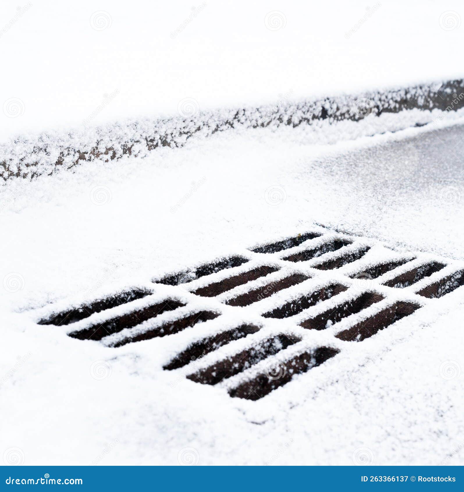 Drain Grate Covered with Snow Stock Image - Image of inspection ...