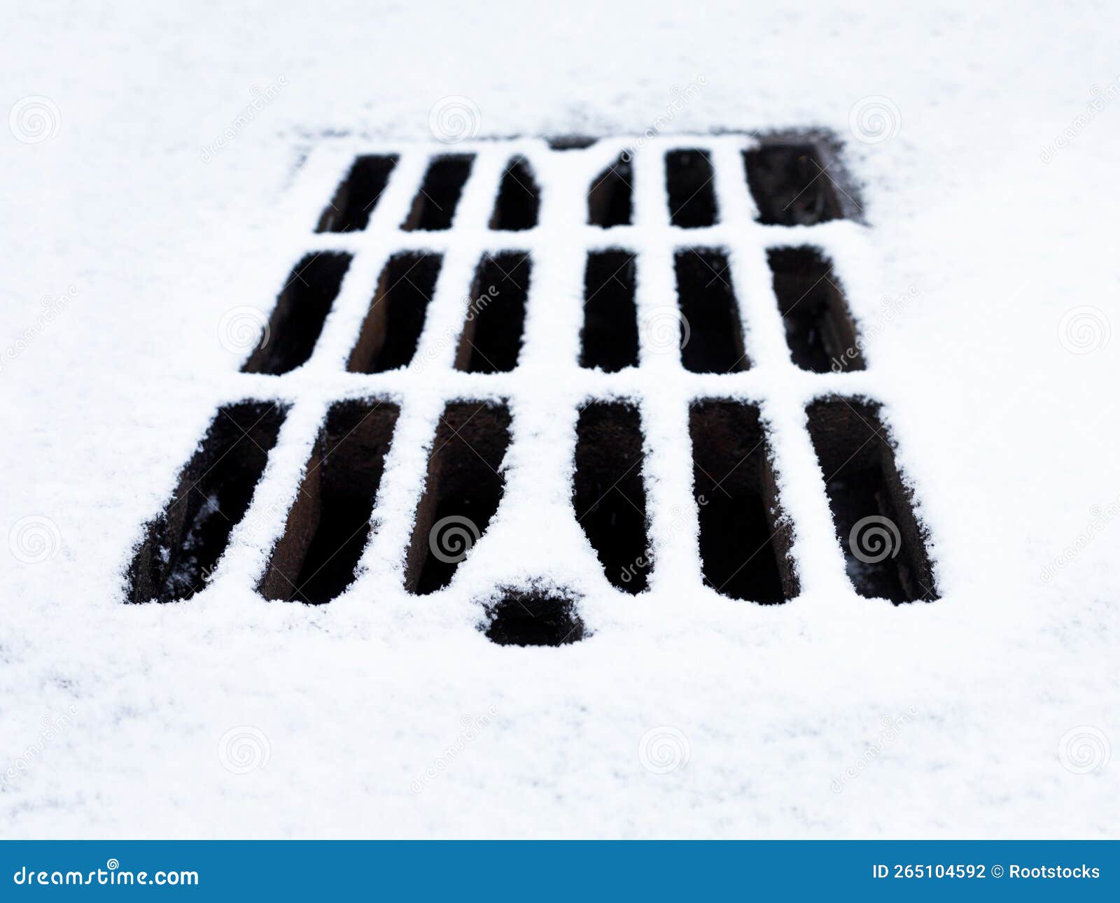 Drain Grate Covered with Snow Stock Photo - Image of abstract ...