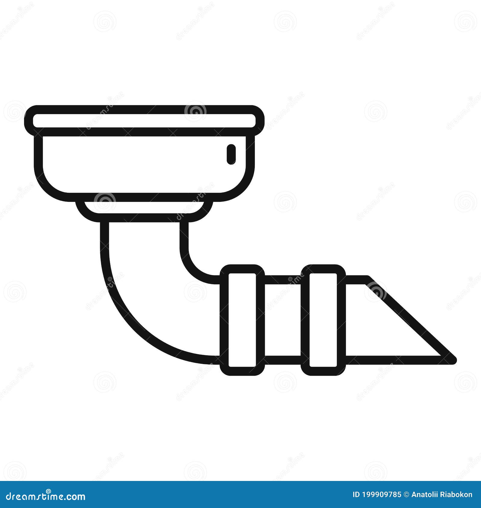 Drain Gutter Icon, Outline Style Stock Vector - Illustration of ...