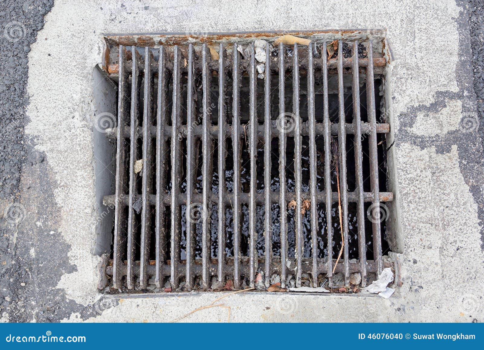 Drain Gutter in the Road, Next To Pavement, Showing Curb. Stock Photo ...