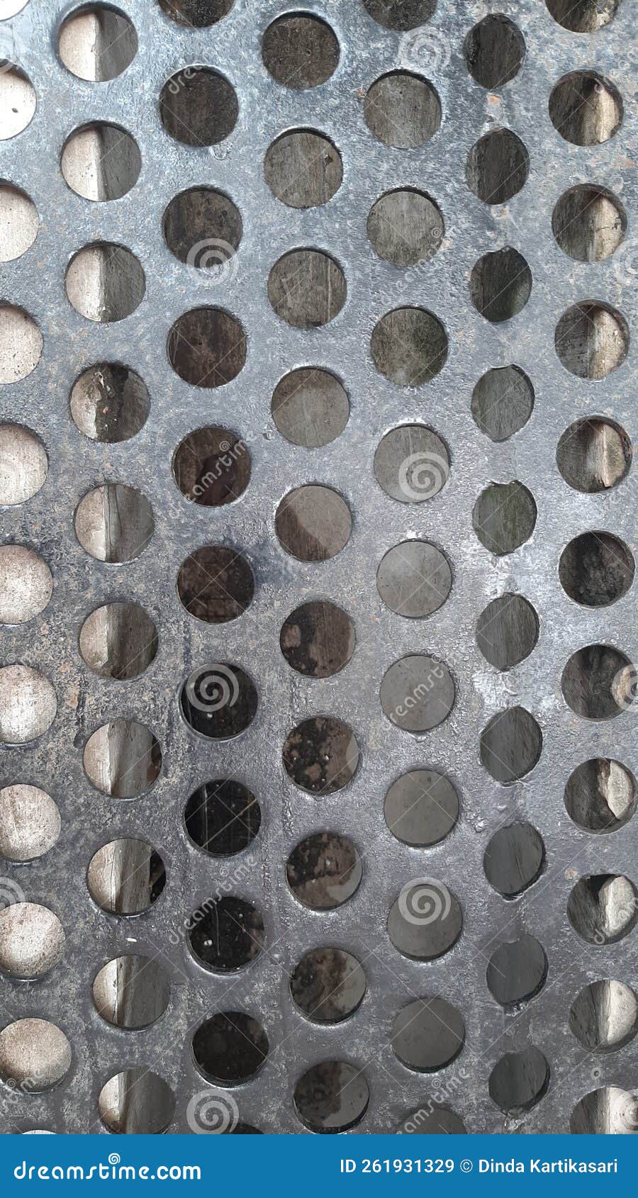 The Drain Hole is Closed with an Iron Cap with a Pattern of Dotted ...