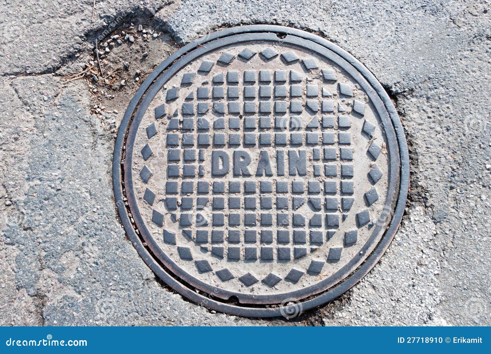 Drain Manhole Cover stock photo. Image of manhole, cover - 27718910