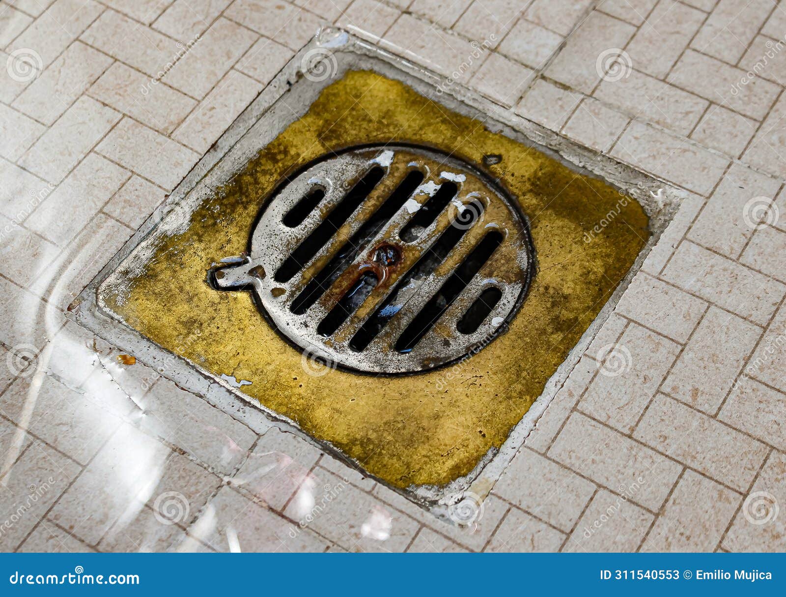 Drain Oxidized for Water through the Time Stock Image - Image of ...