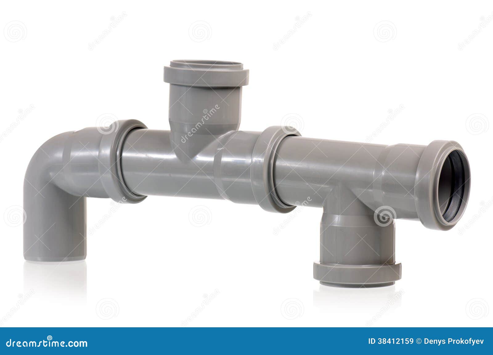 Grey Drain Pipe Tube Element Isolated On A White Stock Image ...