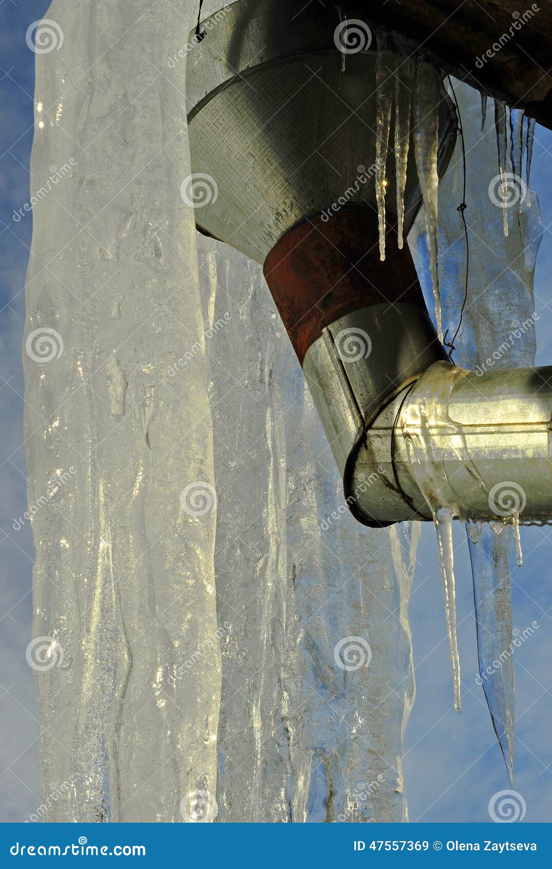 Drain Pipe Covered with Ice Stock Image - Image of industry, roof: 47557369