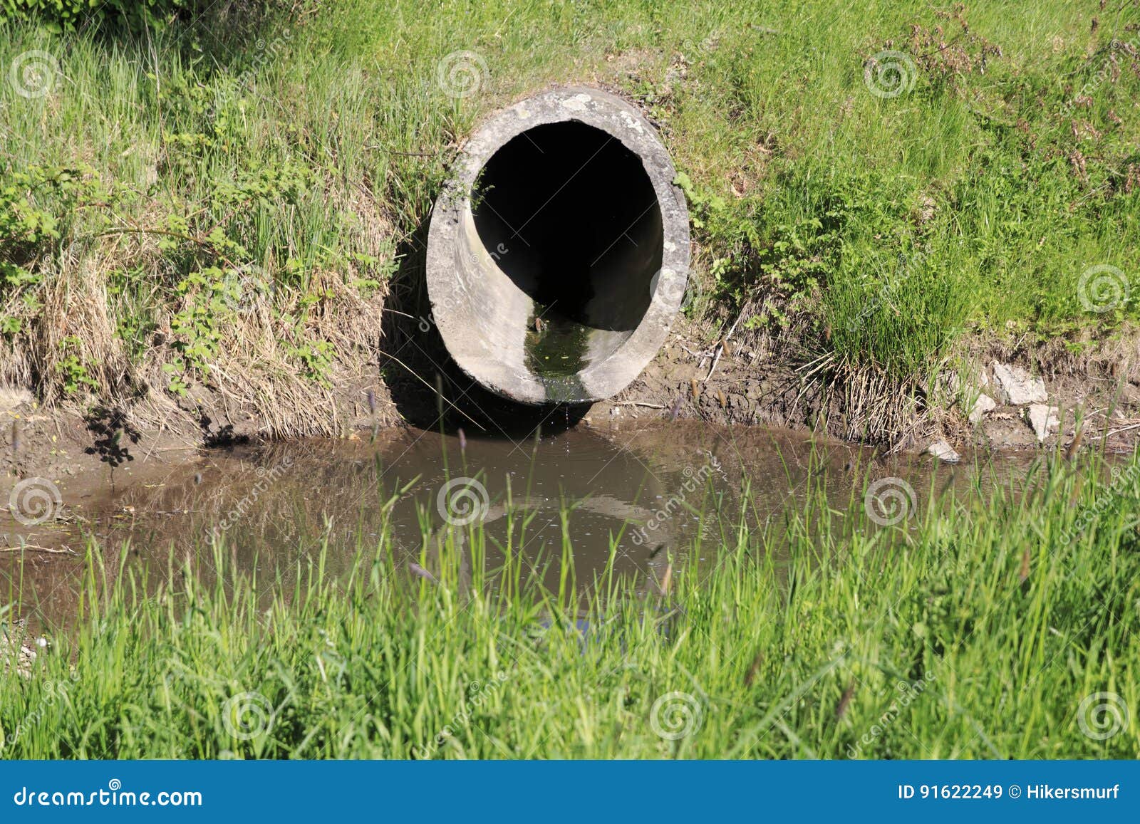 Drain pipe with dirt water stock image. Image of environment - 91622249