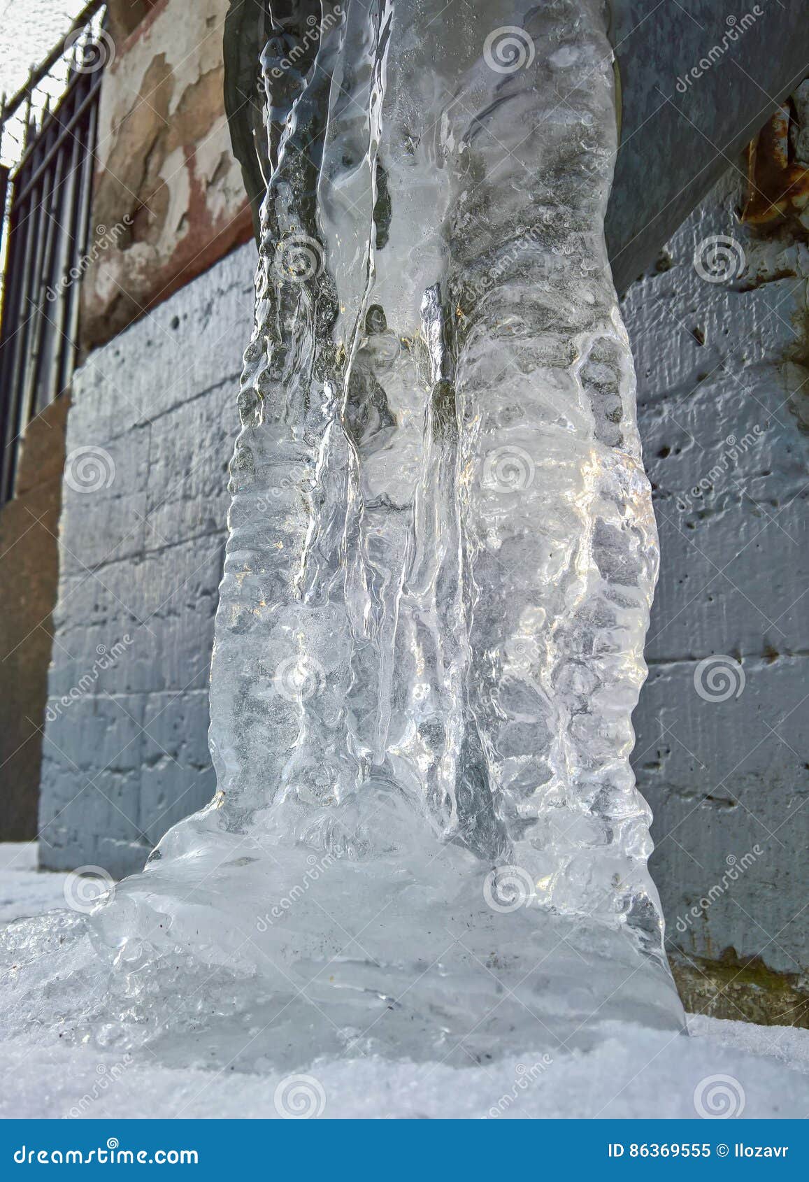 Drain Pipe with Frozen Water Stock Image - Image of melting, faucet ...