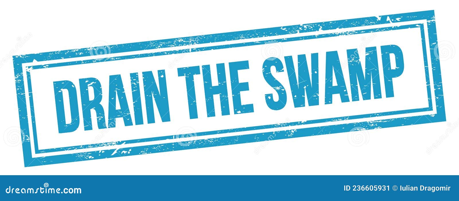 DRAIN the SWAMP Text on Blue Grungy Vintage Stamp Stock Illustration ...