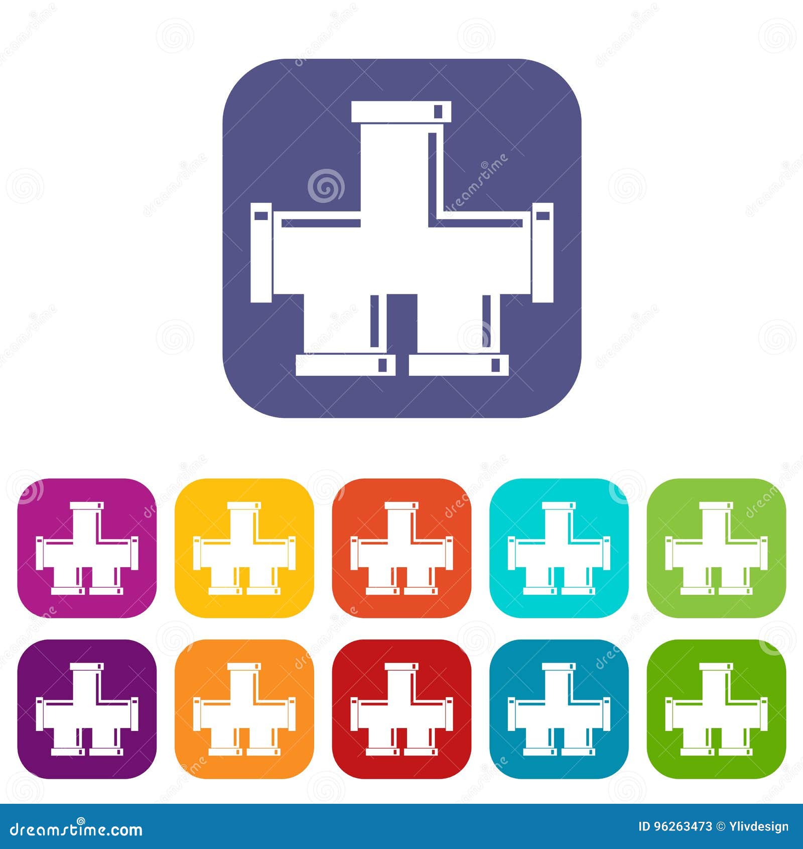 Drain System Icons Set Flat Stock Vector - Illustration of element ...