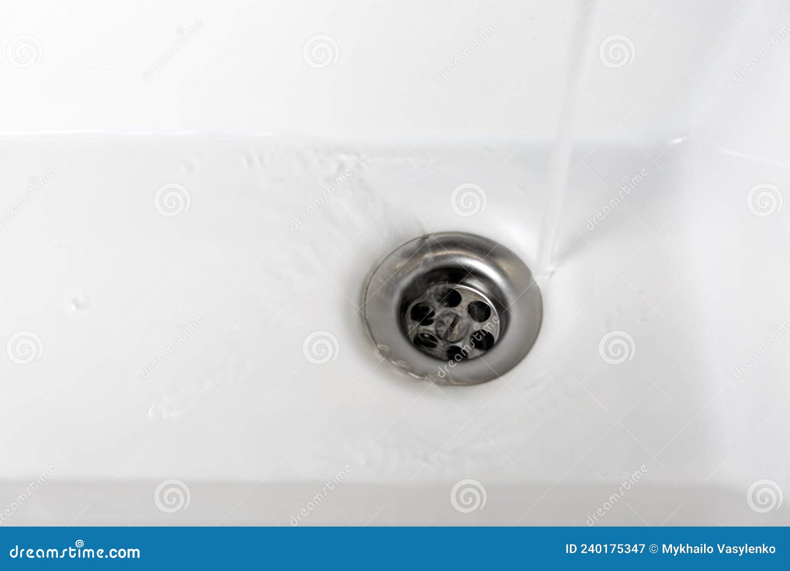 Drain in a White Sink, Background, Close-up Stock Image - Image of ...