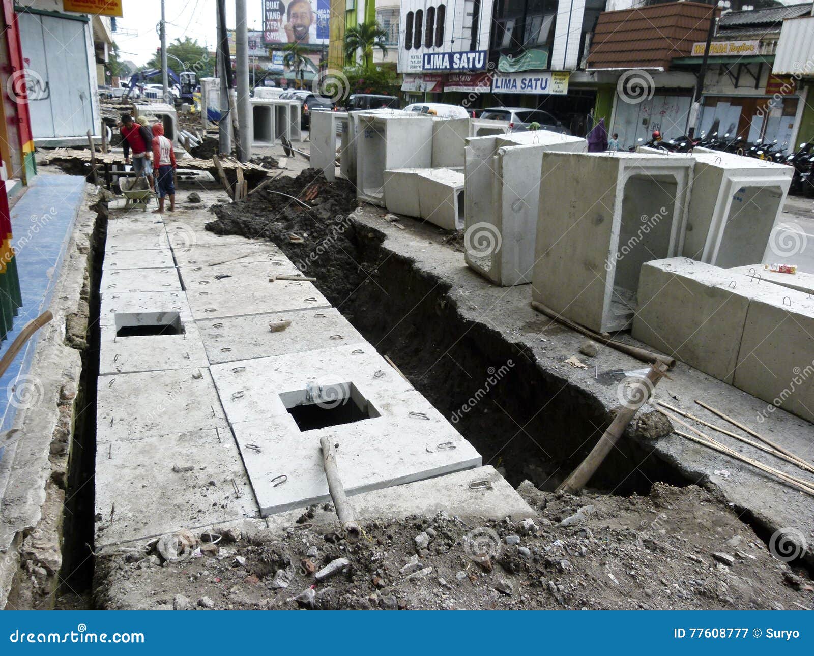 Drainage channel editorial photography. Image of vehicle - 77608777