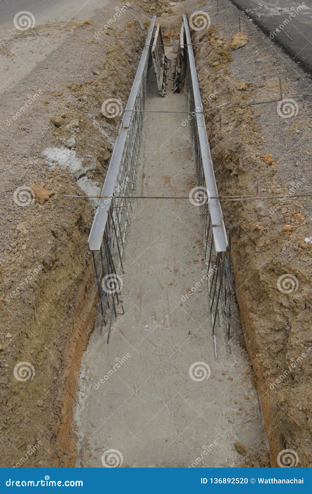 Drainage Channel during at Construction Site Stock Photo - Image of ...