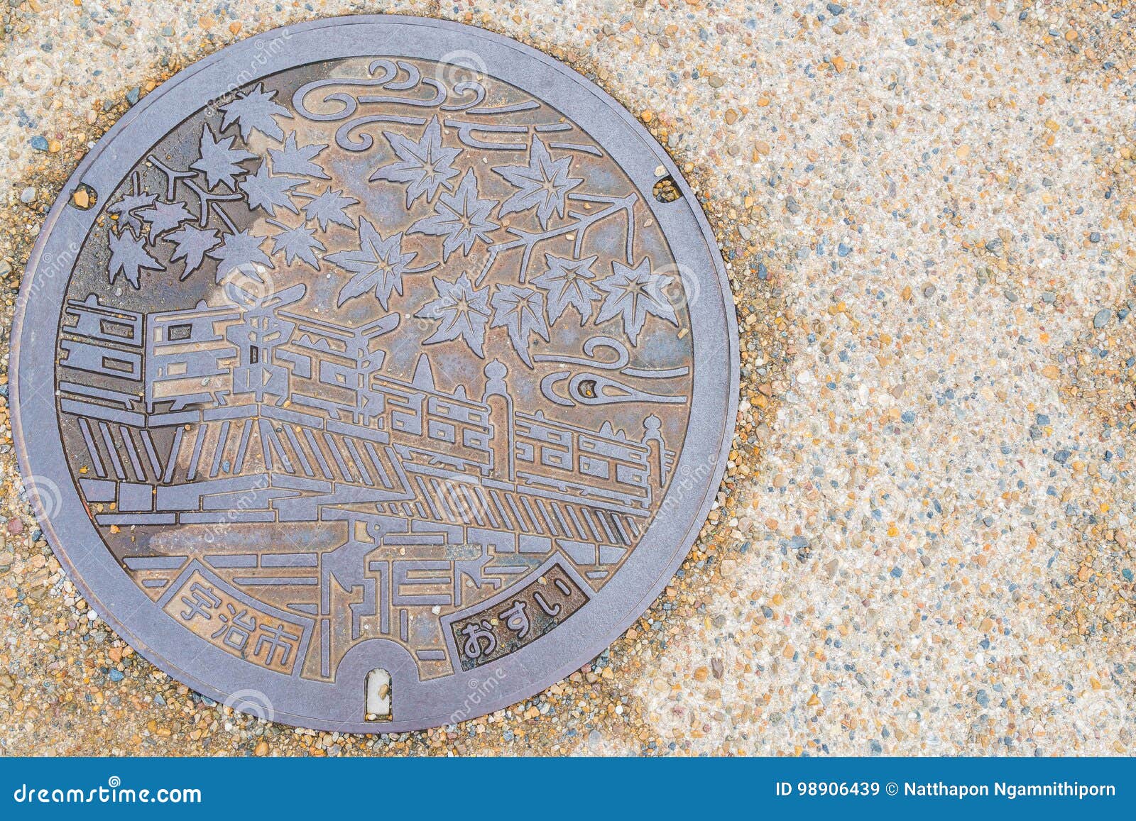 Drainage cover in Kyoto editorial stock image. Image of city - 98906439