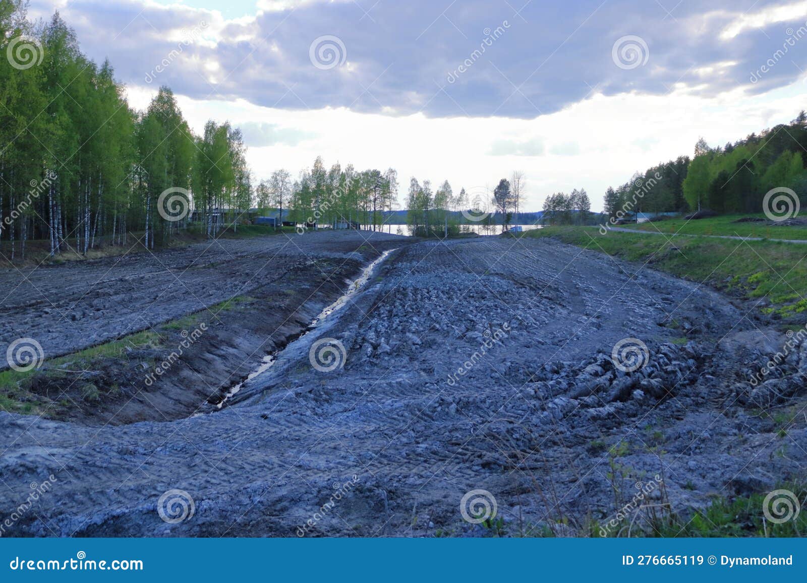 Drainage Ditch in the Peat Extraction Site. Drainage and Destruction of ...