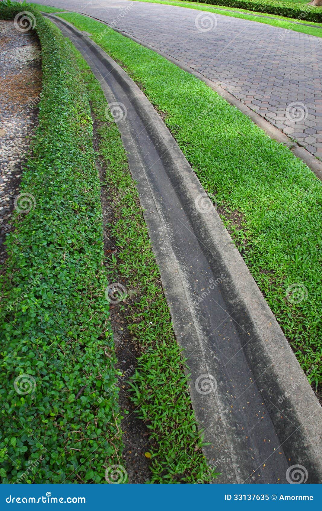 Drainage Ditches in the Park. Stock Image - Image of ditch, pathway ...