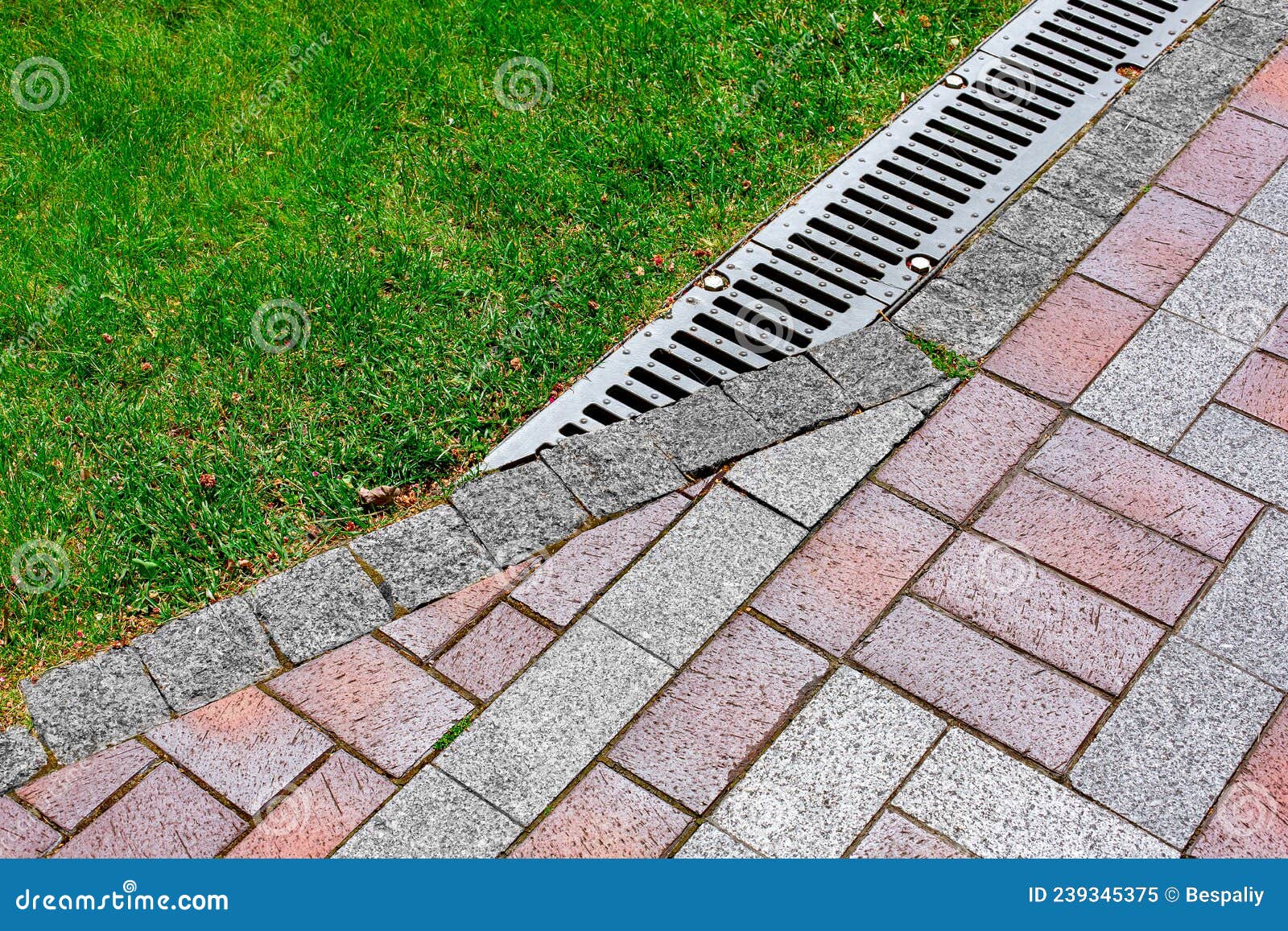 Drainage Grate Bolted To Storm Drain At Corner Of Pedestrian Pavement ... Drainage Grate Bolted To Storm Drain At Corner Of Pedestrian Pavement ...
