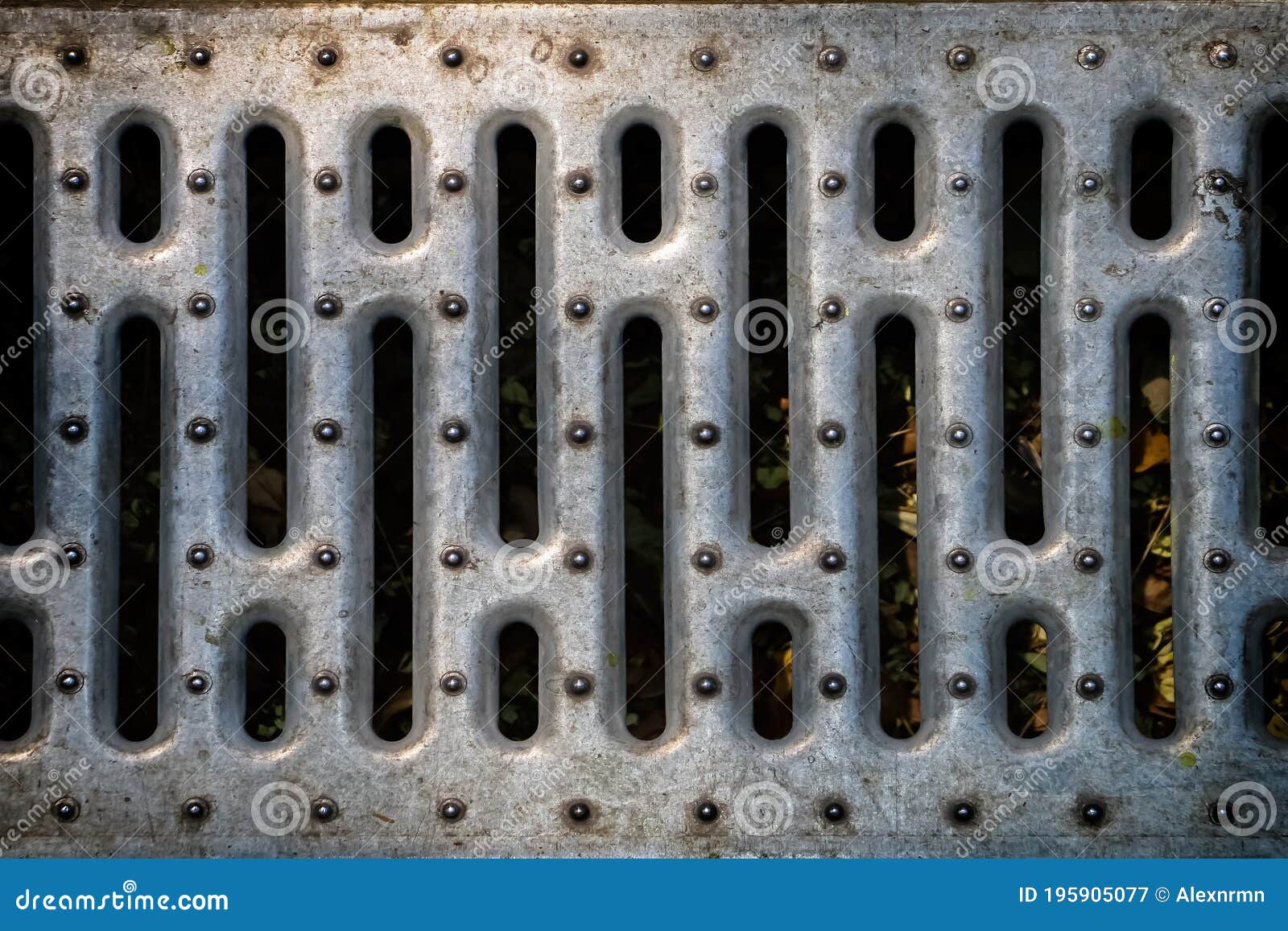 Drainage grate close-up. stock image. Image of medieval - 195905077