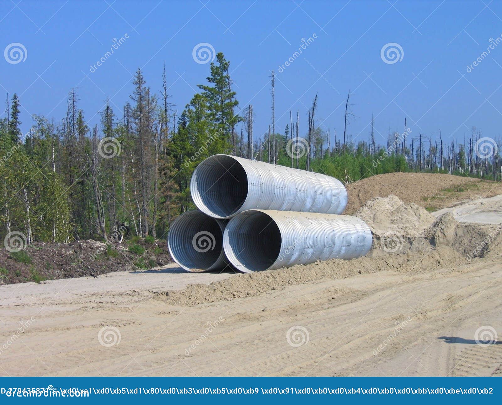 Drainage Iron Corrugated Pipe in Stack Stock Image - Image of flood ...