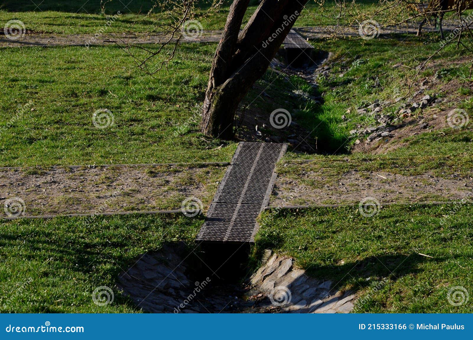 Drainage of the Path by Means of a Gutter Under Which Water Flows. the ...