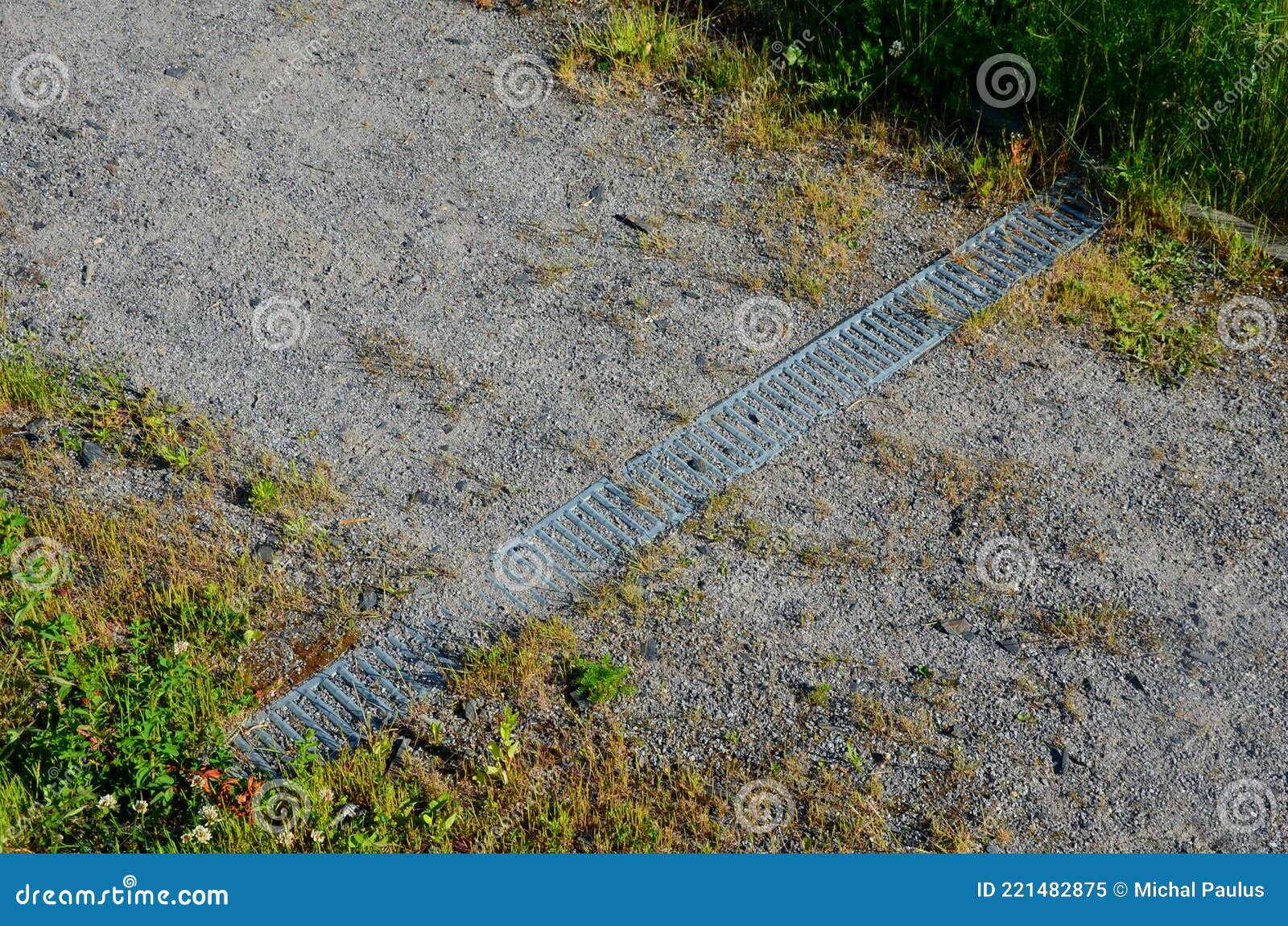 Drainage Of The Path By Means Of A Gutter Under Which Water Flows. The ...
