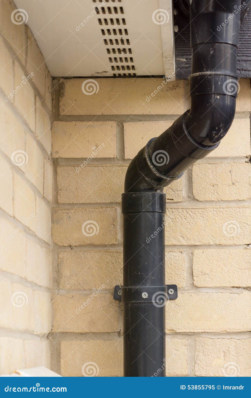 Drainage Pipe, Bend and Clamp Stock Image - Image of drainpipe, bend ...