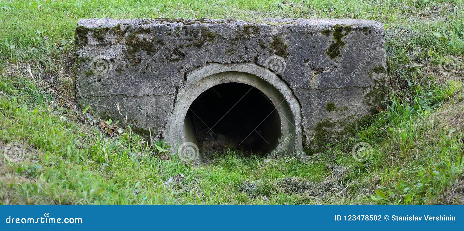 Drainage Pipe Connecting the Ditch Stock Photo - Image of storm ...