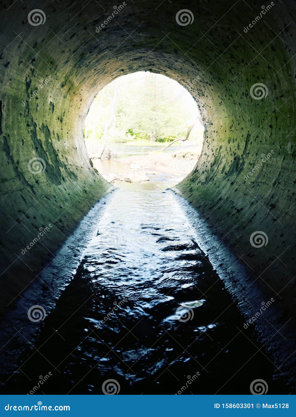 Drainage Pipe Under the Highway Stock Image - Image of hydrology, flood ...