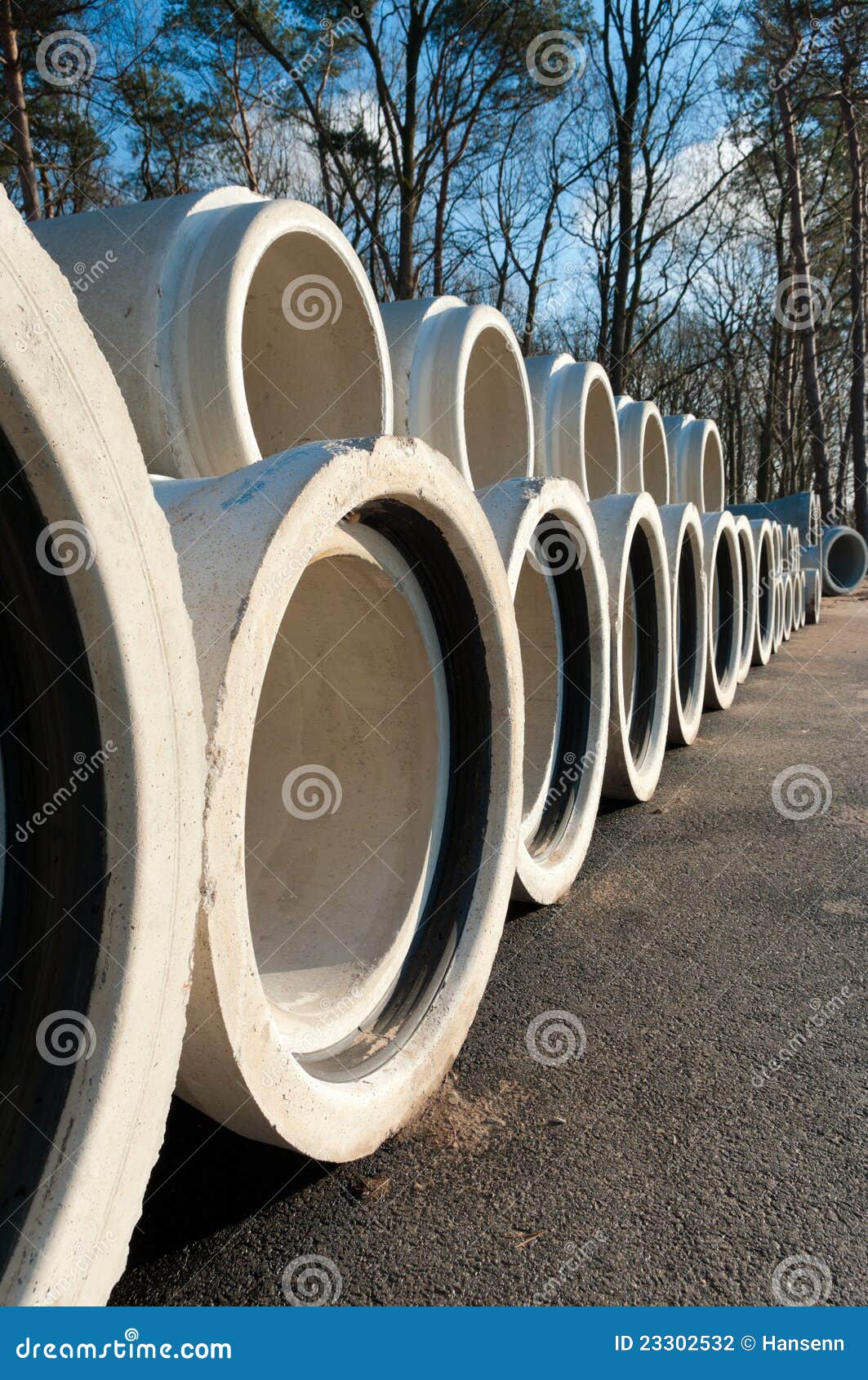 Drainage pipes stock photo. Image of development, road - 23302532