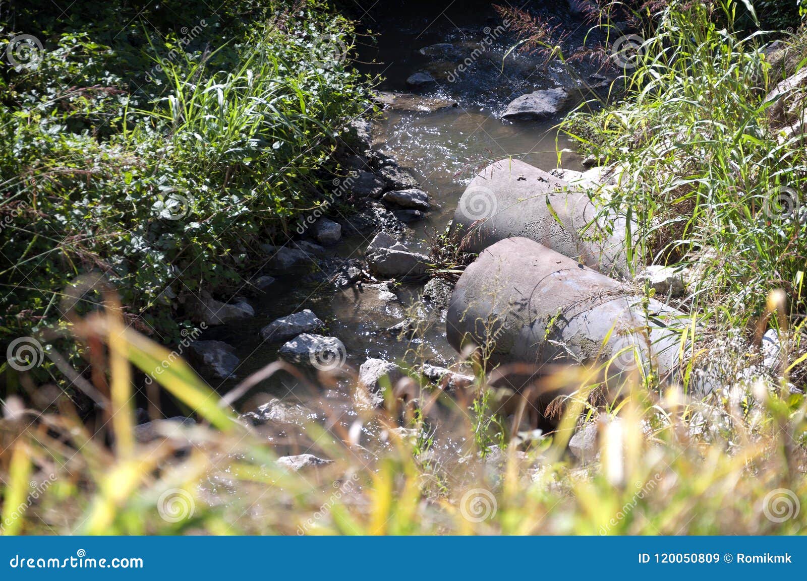 Drainage Pipes Flowing into the River, Regulation of Water Intake for ...