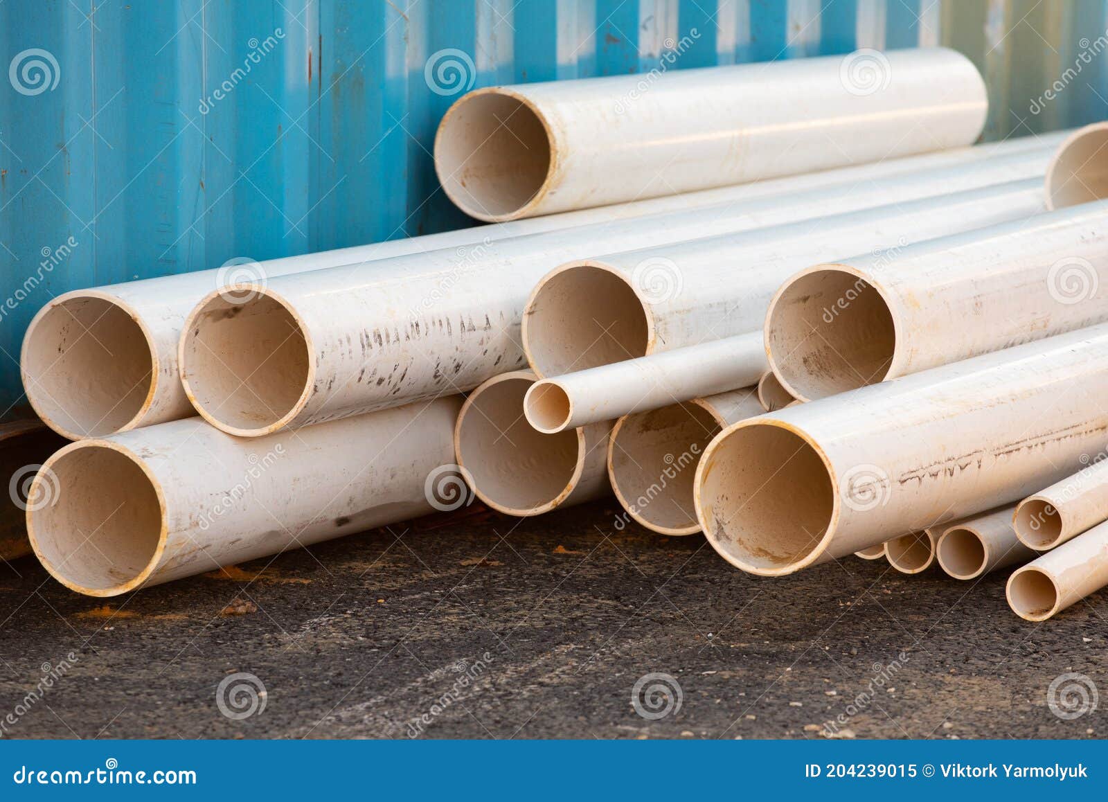 Drainage pipes stack stock image. Image of storage, piping - 204239015