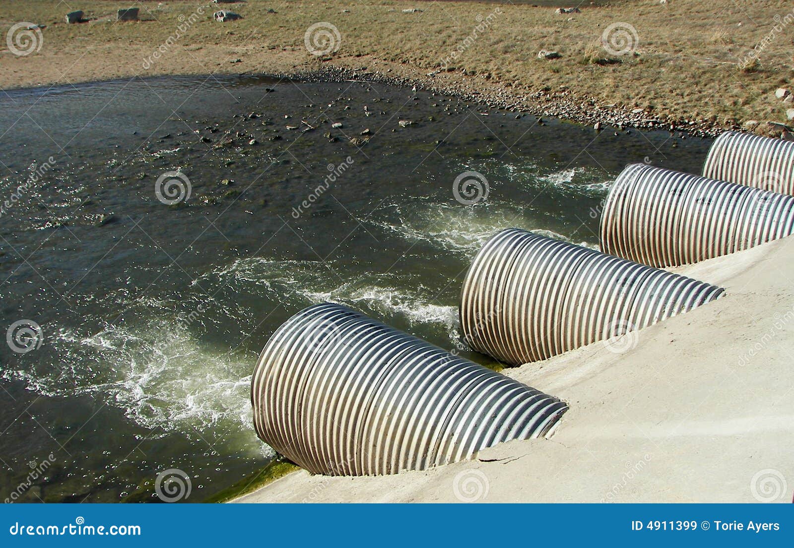 Drainage Pipes at a Power Plant Stock Image - Image of grade, brook ...