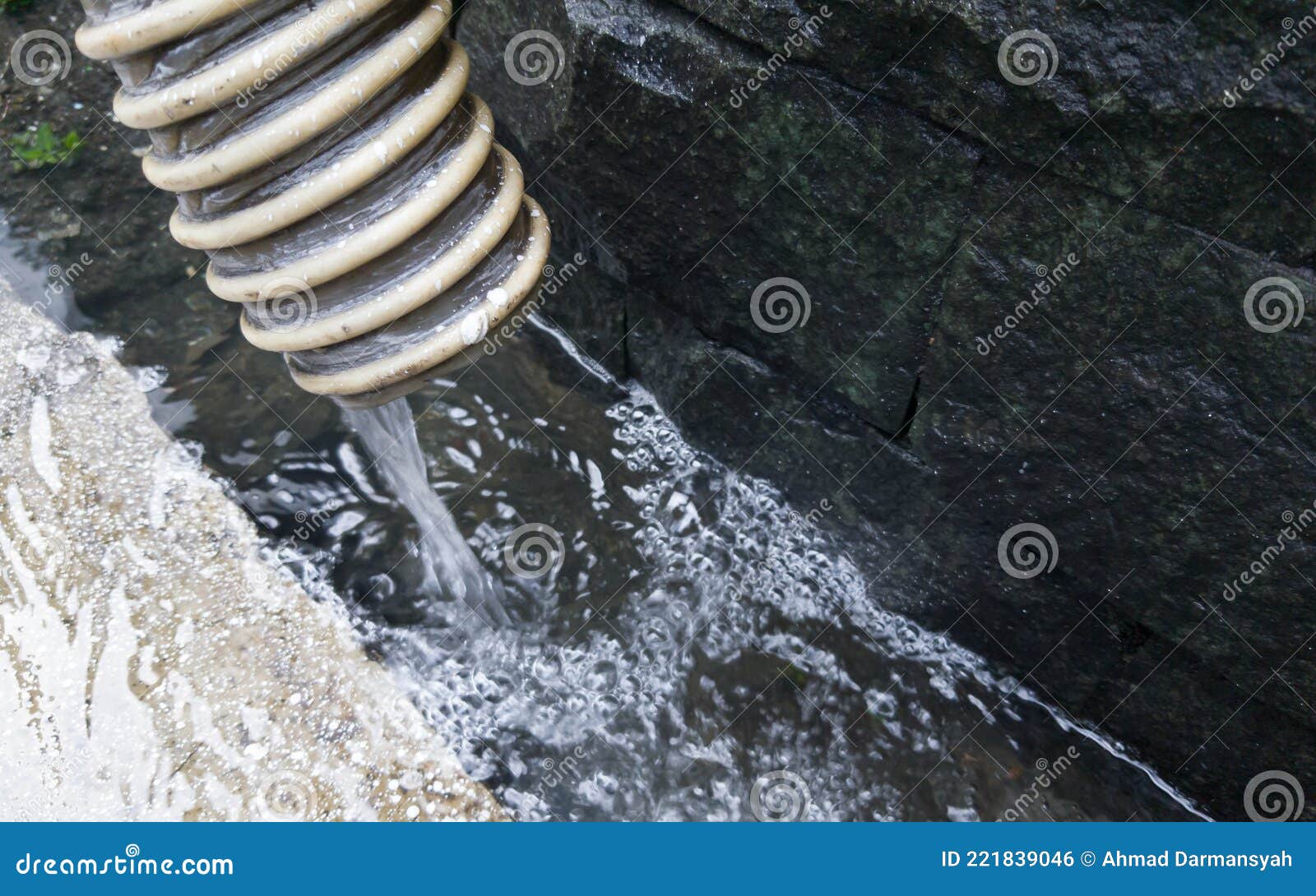Drainage of Rain Water from Rooftop through Ringed Pipe Stock Photo ...