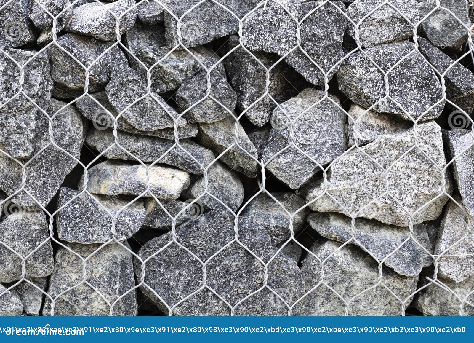 Drainage from Stones and Metal Mesh. Gabion. Stock Image - Image of ...