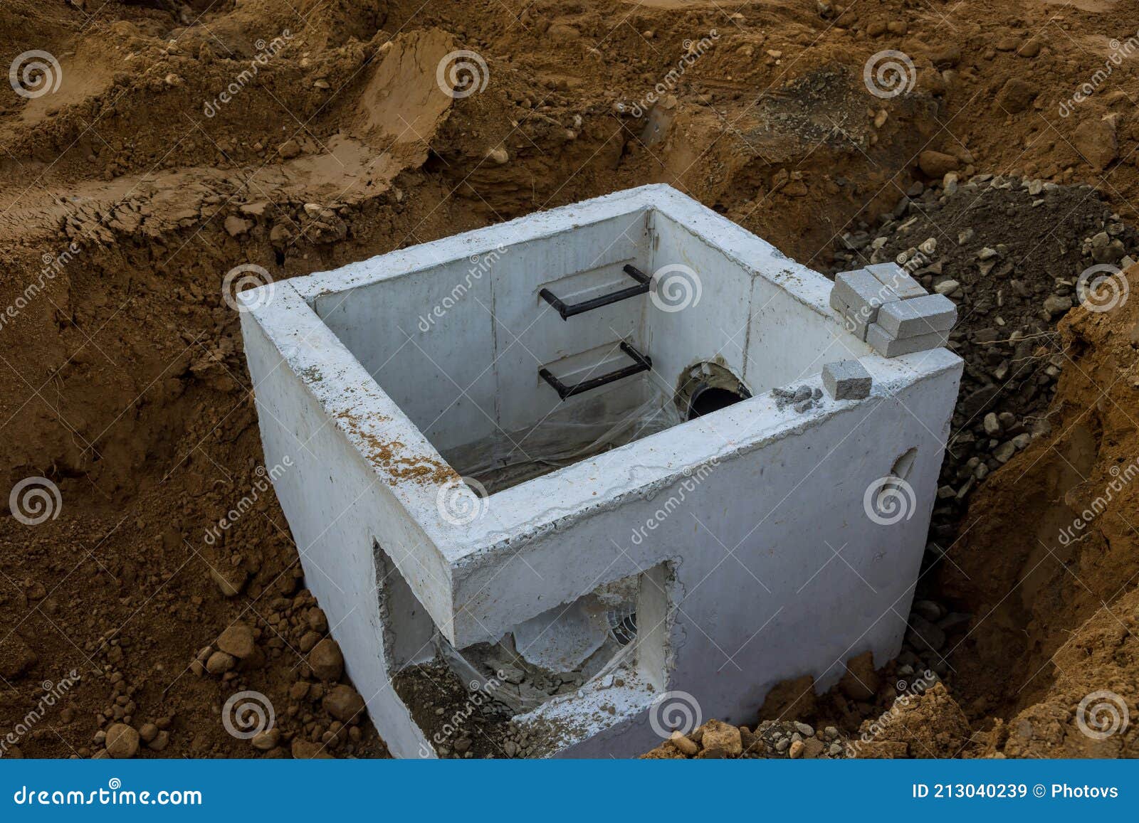 Rectangular Manholes Of The Lattice Of The Drainage System. Stock Photo ...