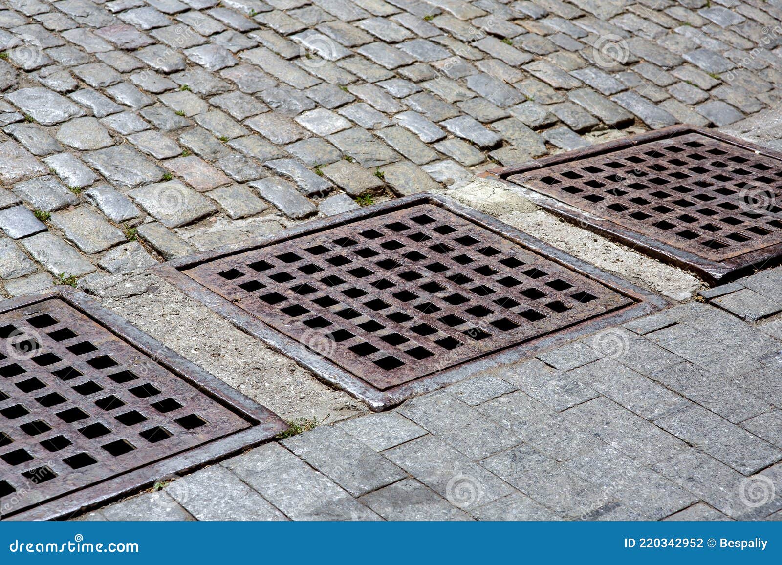Drainage System of Urban Infrastructure with an Iron Grating of the ...
