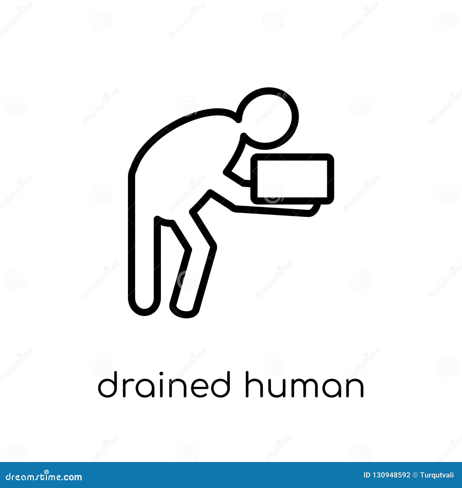 Drained Human Linear Icon. Modern Outline Drained Human Logo Con ...