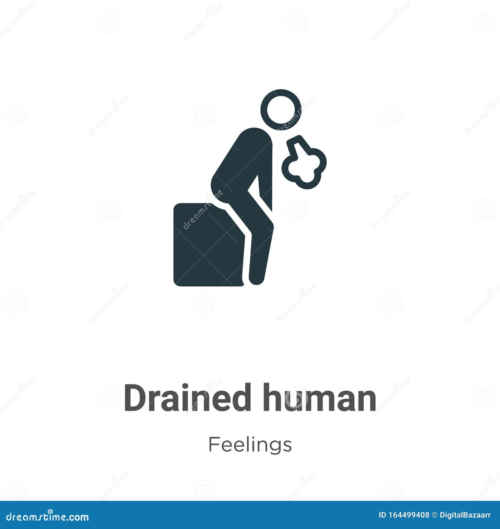 Drained Human Vector Icon On White Background. Flat Vector Drained ...
