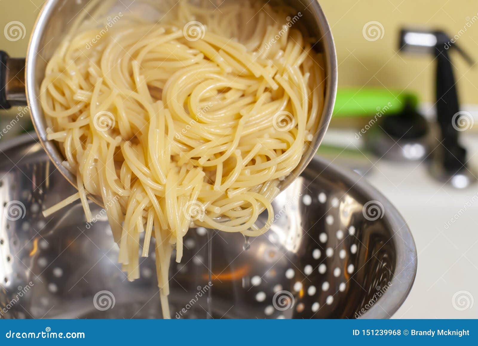 Draining Spaghetti Over a Sink Stock Photo - Image of homemade, health ...