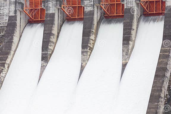 The Draining Water from the Hydroelectric Dam Stock Image - Image of ...