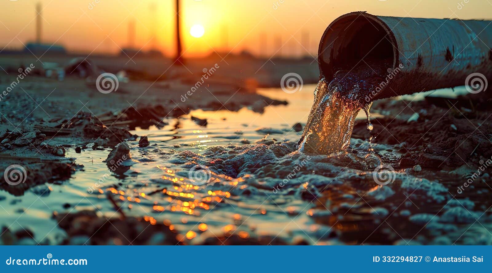 Draining Water from a Pipe in a Refinery Stock Image - Image of drain ...