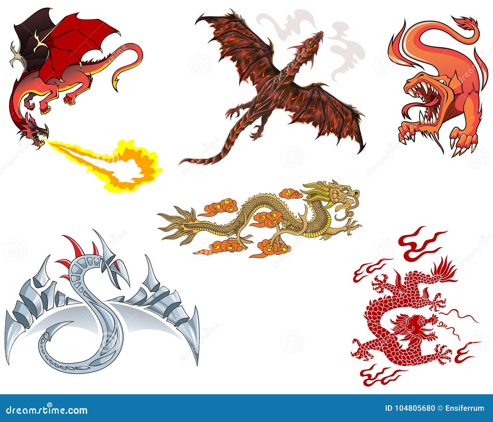 Drakar vektor illustrationer. Illustration av drake - 104805680