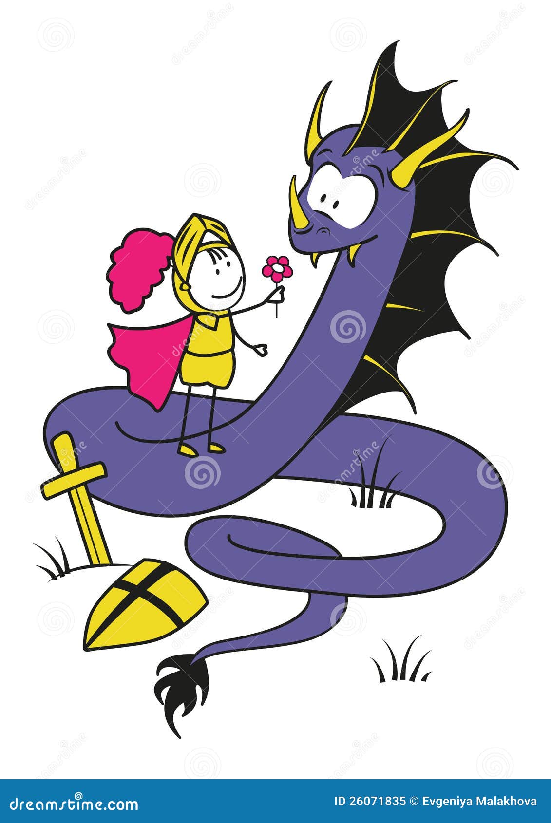 Drake och riddare vektor illustrationer. Illustration av konst - 26071835