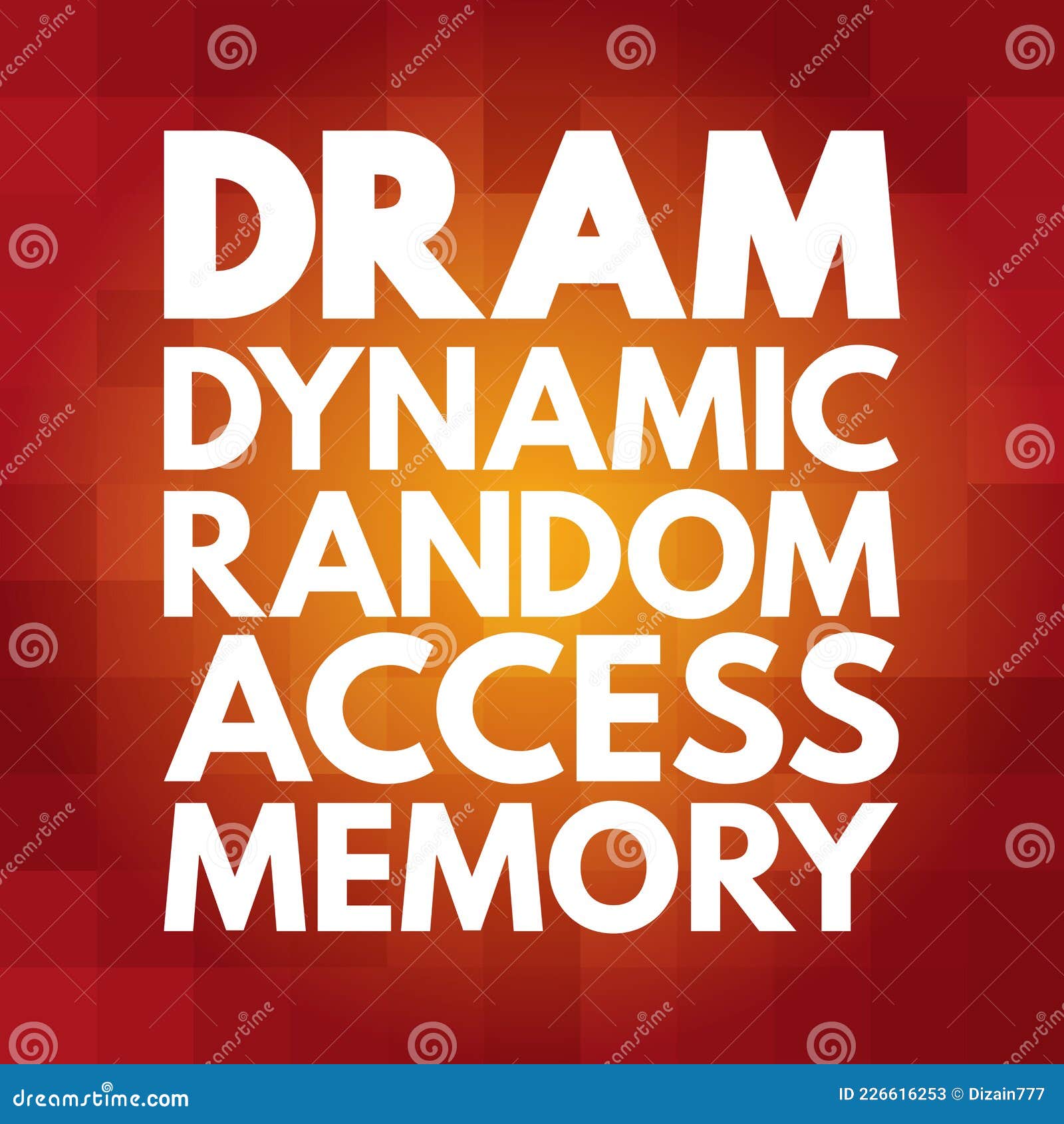 DRAM - Dynamic Random Access Memory Acronym, Technology Concept ...