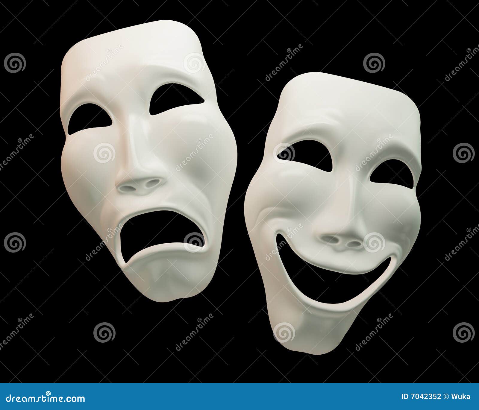 Drama and Comedy Theatre Masks Stock Illustration - Illustration of ...