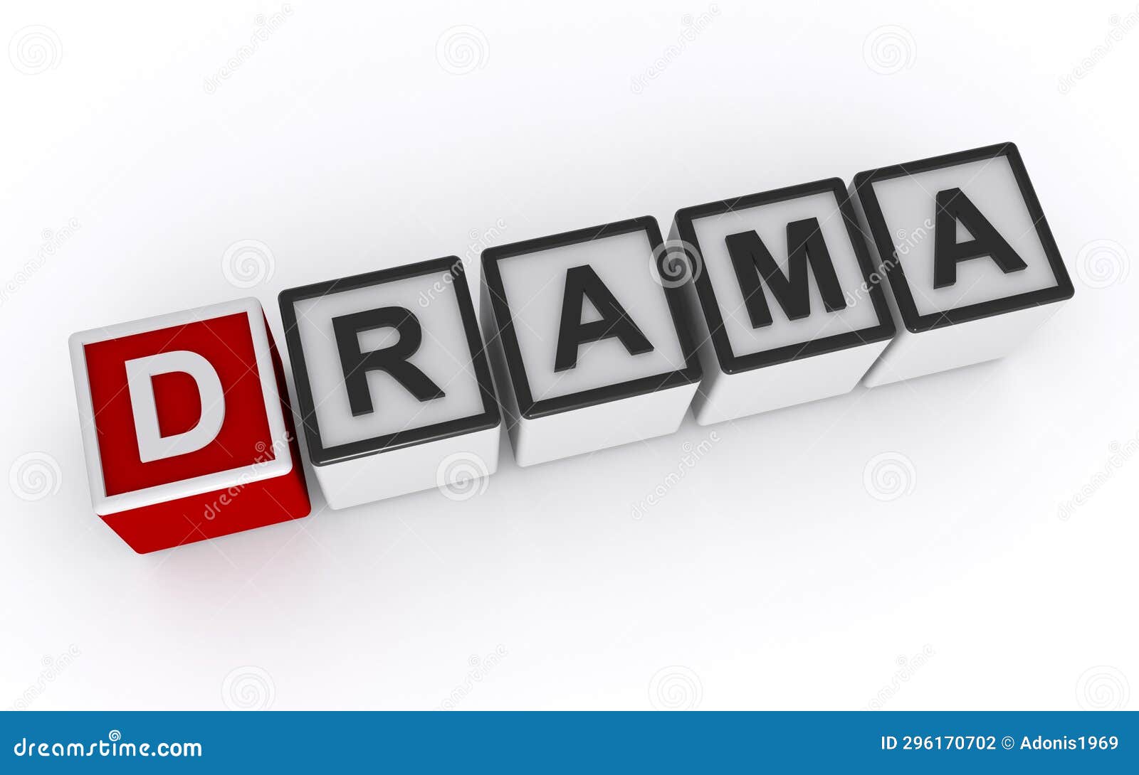 Drama word block on white stock illustration. Illustration of ...