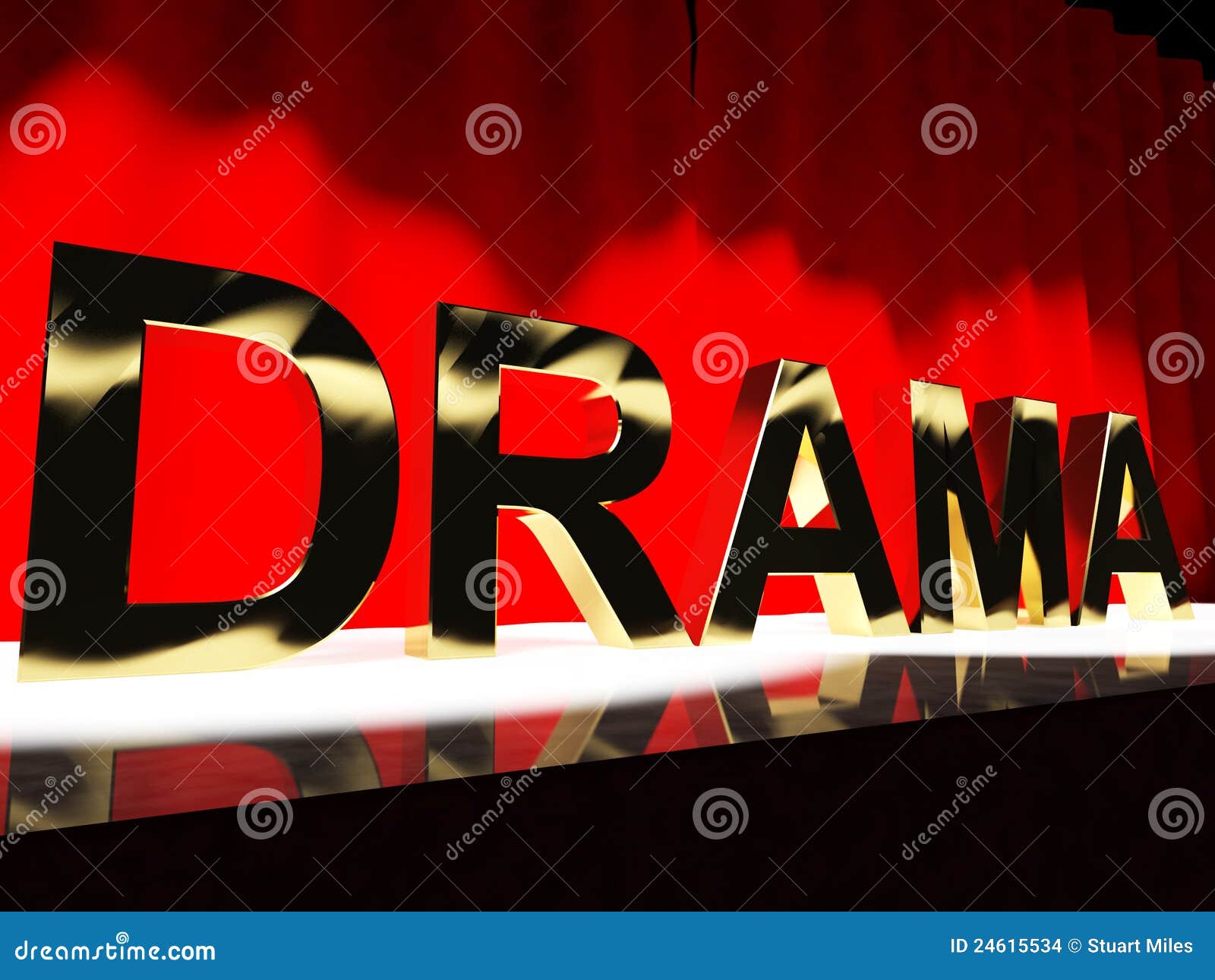 Drama Word on Stage Representing Stock Illustration - Illustration of ...