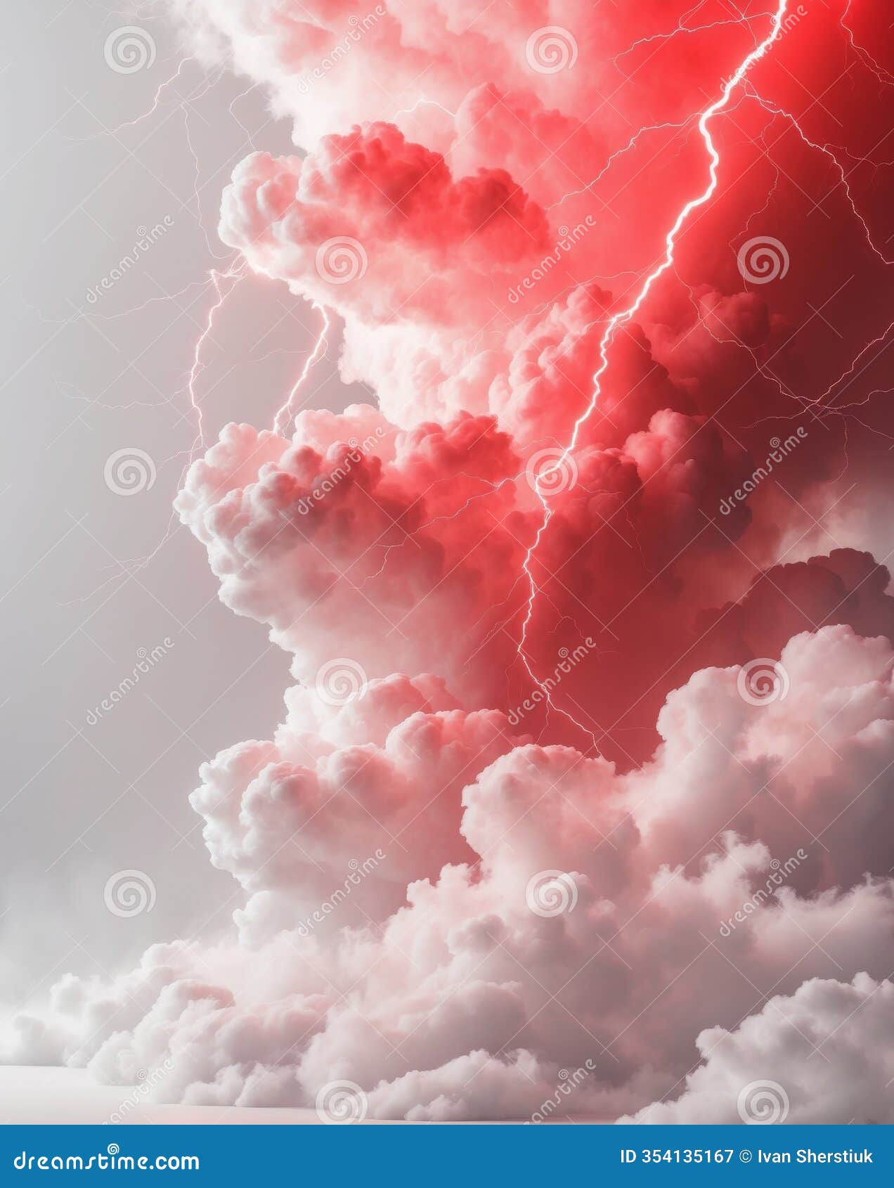 Dramatic Abstract Red Lightning Cloud Banner with an Electrifying ...