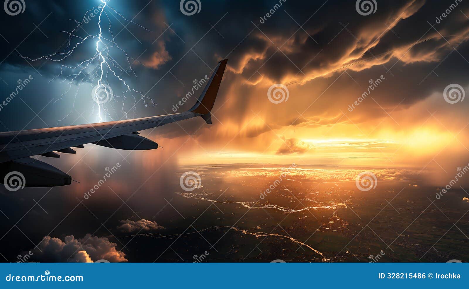 Dramatic Aerial Thunderstorm View Stock Photo - Image of aviation ...