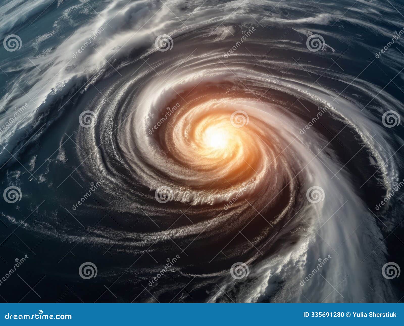 Dramatic Aerial View of a Powerful Hurricane. Stock Photo - Image of ...